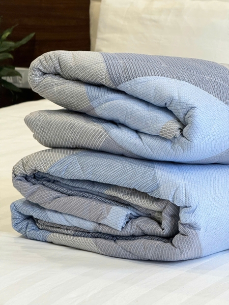 Chăn hè chần bông, 100% cotton Kawa - size 2x2.2m, mẫu kẻ xanh