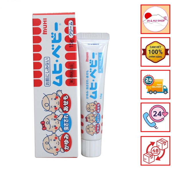 Kem bôi muỗi và côn trùng đốt Muhi (Cream) 15g cho bé sơ sinh Nhật Bản ...