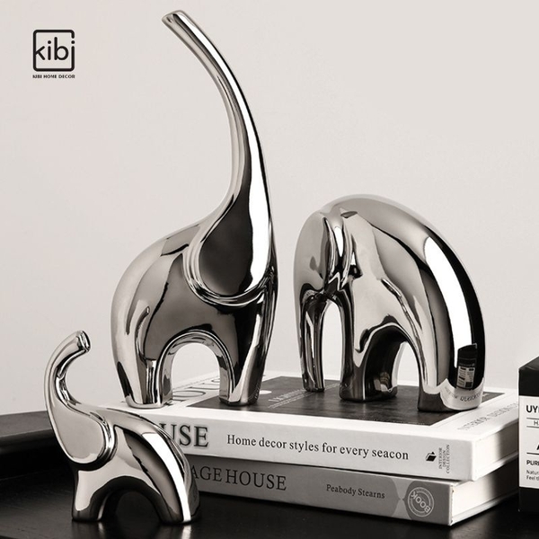 BỘ 3 VOI BẠC DECOR | KIBI HOME DECOR
