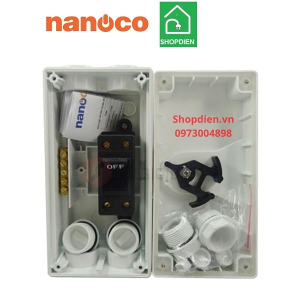NIS220 Nanoco Isolator 2P 20A Cầu dao ngắt điện chống nước ngoài trời ...