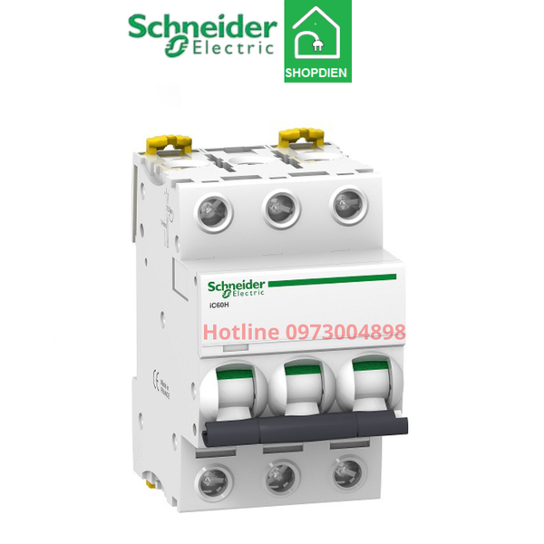 A9F84363 Schneider MCB 3P 63A 10KA Acti9 iC60H Aptomat Cầu dao tự động ...
