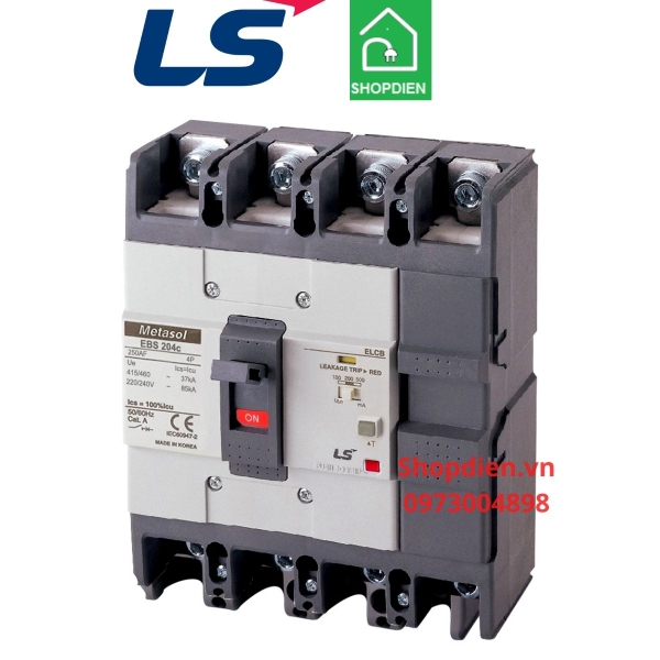 EBS204C LS ELCB 4P 250A 30mA Aptomat chống rò chống giật điện CÔNG TY ...