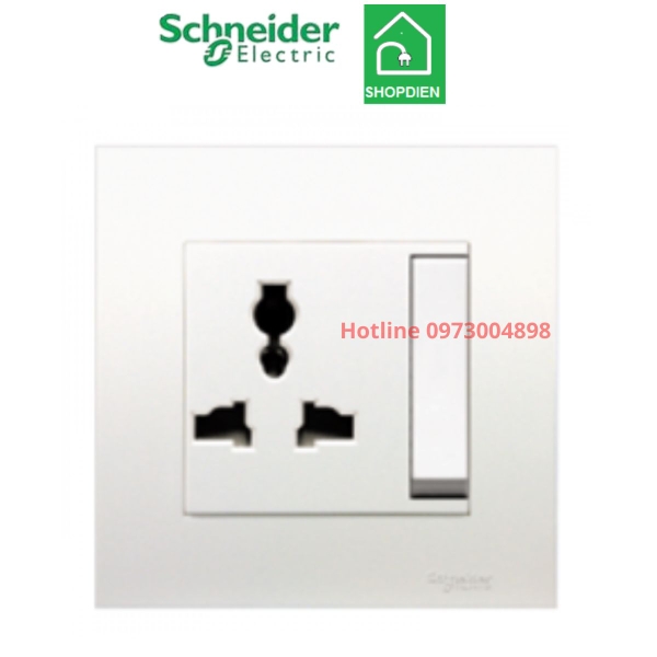 KB113LS_WE_G19 Schneider Ổ cắm đơn 3 chấu đa năng có công tắc Vivace ...