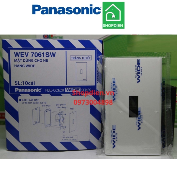 WEV7061SW Panasonic Mặt aptomat khối đen/ át HB/ CB cóc Wide Series ...