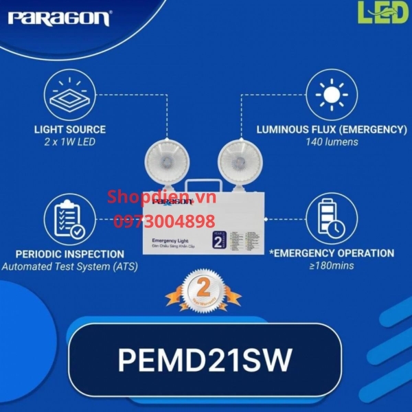 PEMD21SW Paragon Đèn sự cố chiếu sáng khẩn cấp EMERGENCY lamp CÔNG TY ...