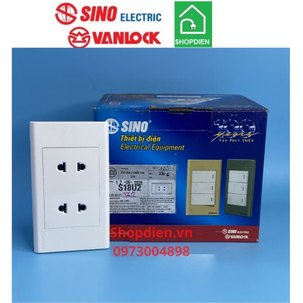 S18U2 Sino Ổ cắm đôi 2 chấu Vanlock S18 CÔNG TY TNHH THƯƠNG MẠI VÀ KỸ ...