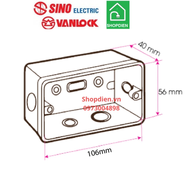 S2157 SINO Đế âm tường chữ nhật chống cháy CÔNG TY TNHH THƯƠNG MẠI VÀ ...