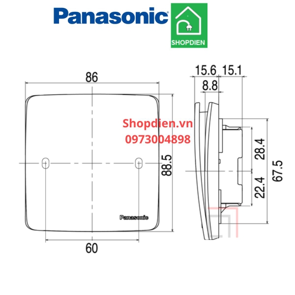 WMT504MYZ-VN Panasonic Công tắc đôi 2 chiều MINERVA vàng ánh kim CÔNG ...