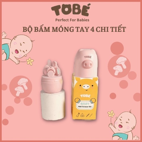 TOBE - Bộ cắt móng tay TOBÉ (4 chi tiết) (Pink) - 0103