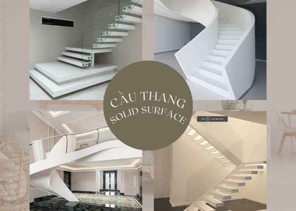 Đá Solid Surface Ốp Cầu Thang: Sang Trọng, Đẳng Cấp & Bền Vững