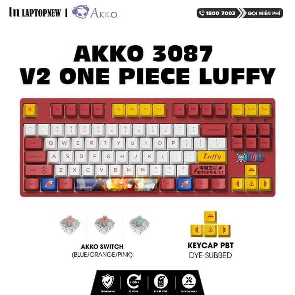 Keyboard AKKO 3087 v2 One Piece Luffy - LAPTOPNEW.vn