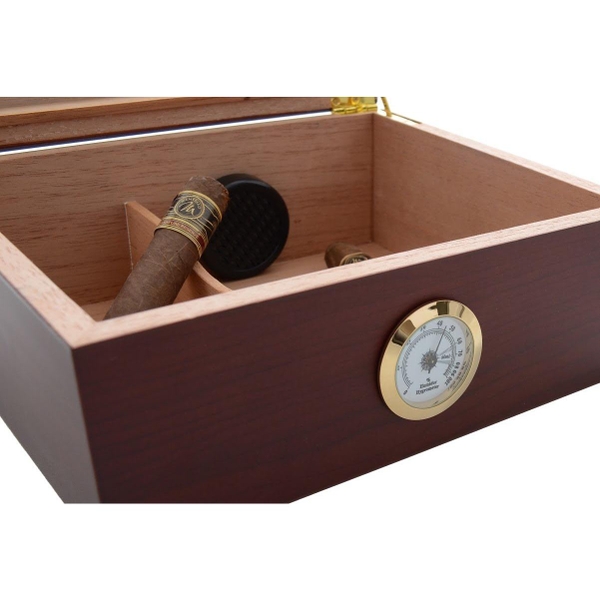 Hộp đựng cigar Mantello Humidor Royale Glasstop - 25 điếu - Hitech USA