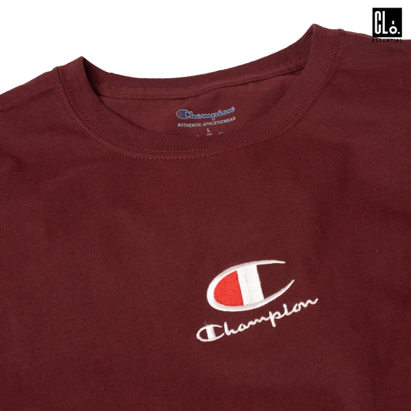 CHAMPION, BASIC LOGO C T-SHIRT - MAROON | closess