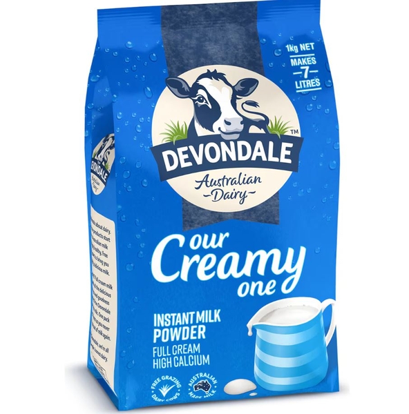 Sữa bột nguyên kem Devondale Full Cream Long Life Milk Powder 1kg