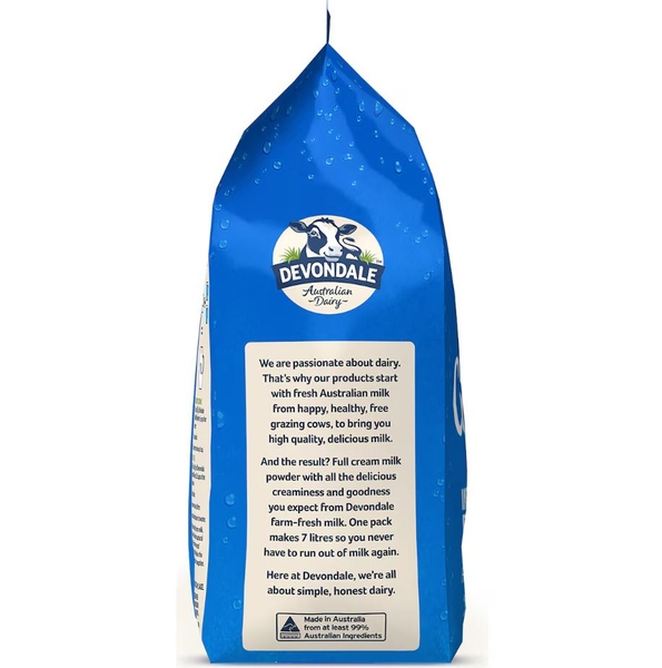 Sữa bột nguyên kem Devondale Full Cream Long Life Milk Powder 1kg