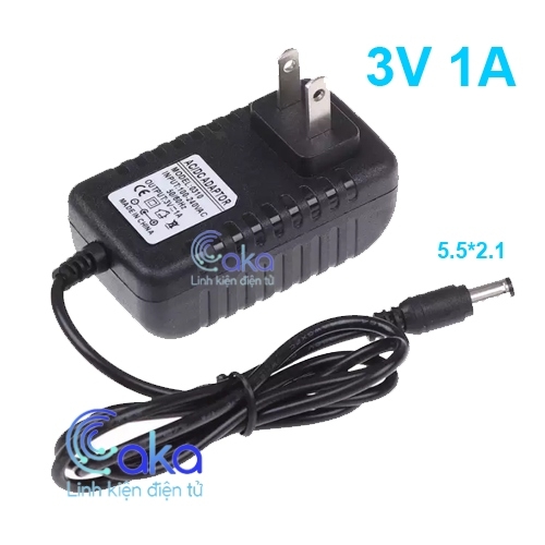 Adapter 3V 1A Jack DC 5.5*2.1mm - Linh Kiện Điện Tử TPHCM - Chuyên cung ...
