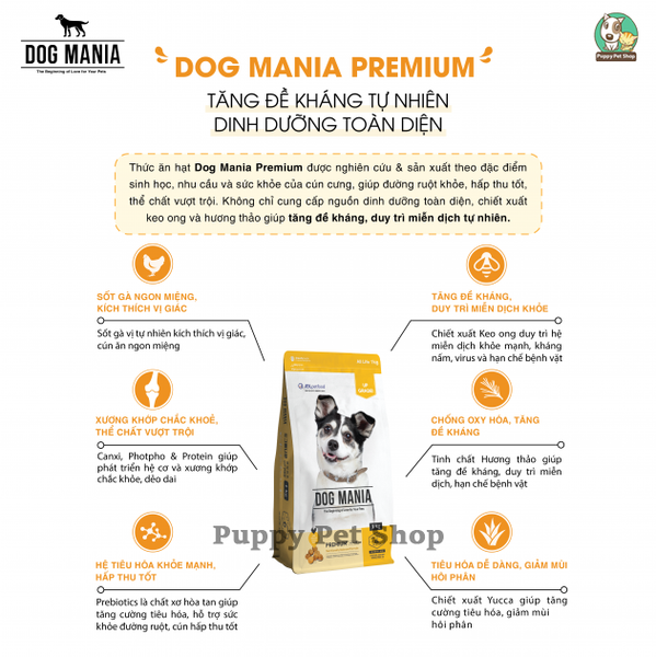 Thức ăn hạt Dog Mania cho Chó mọi lứa tuổi Puppy Pet Shop