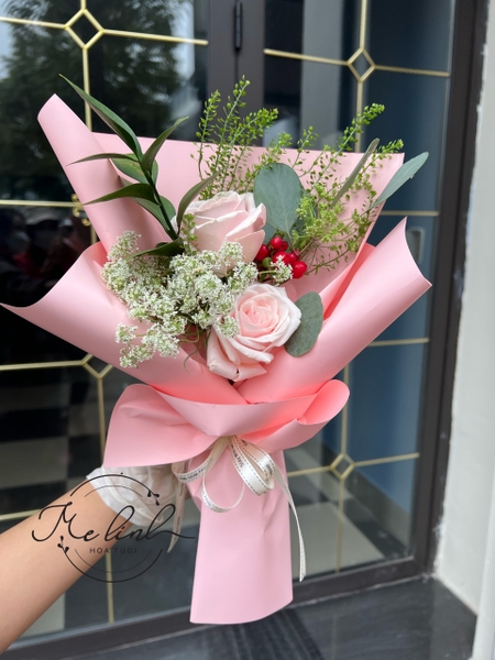 Bó mini hồng - Hoa tươi Mê Linh