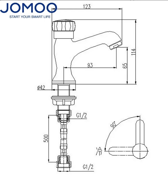 Vòi chậu lavabo nước lạnh JOMOO 7611-016/1C-I011 chính hãng, giá rẻ TOTO NAM ANH