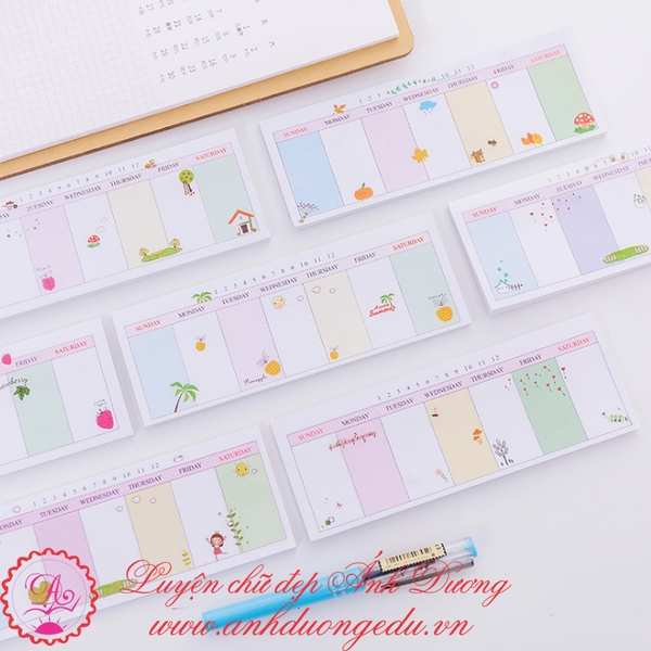 Giấy Note thời gian biểu Công ty TNHH Thiết bị Giáo dục Ánh Dương