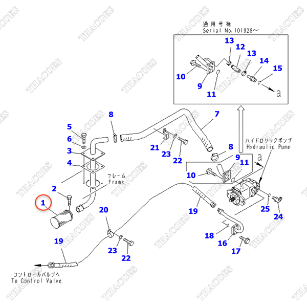 Lọc dầu thuỷ lực hút 3EC-66-17720 | https://thacoes.com/