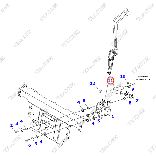 Ồng hồi dầu thuỷ lực 3EC-66-53320 | https://thacoes.com/