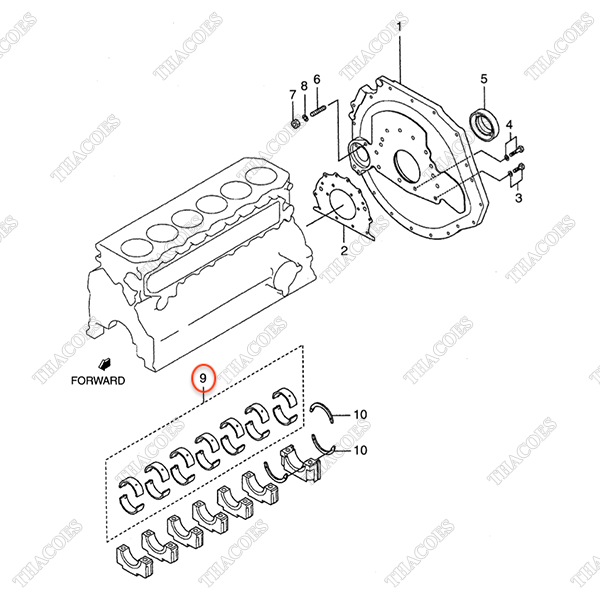 (Std) Bạc trục cơ balie AG-32B09-00010 (7 cặp) | https://thacoes.com/