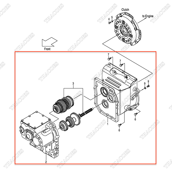 (Seri 1-766) Cụm hộp số 12N42-50201 | https://thacoes.com/