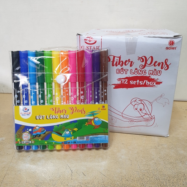 Bút lông tô màu 12 màu, G-Star GS-607 (1 hộp) Công ty TNHH Văn phòng ...