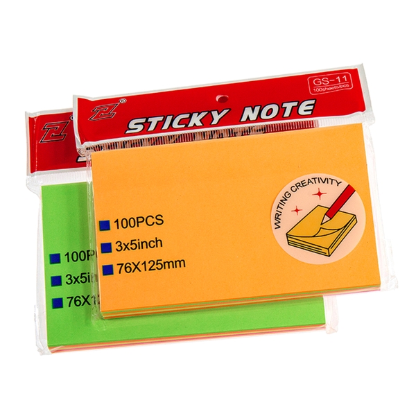Giấy Note GS (3x5) inch, 5 màu Công ty TNHH Văn phòng phẩm NGA