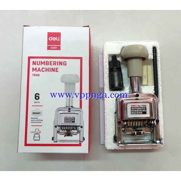 Máy đóng số Deli No.7506 Công ty TNHH Văn phòng phẩm NGA