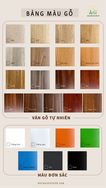 Khám Phá 24 Màu Gỗ Công Nghiệp Phổ Biến Cho Nội Thất Hiện Đại