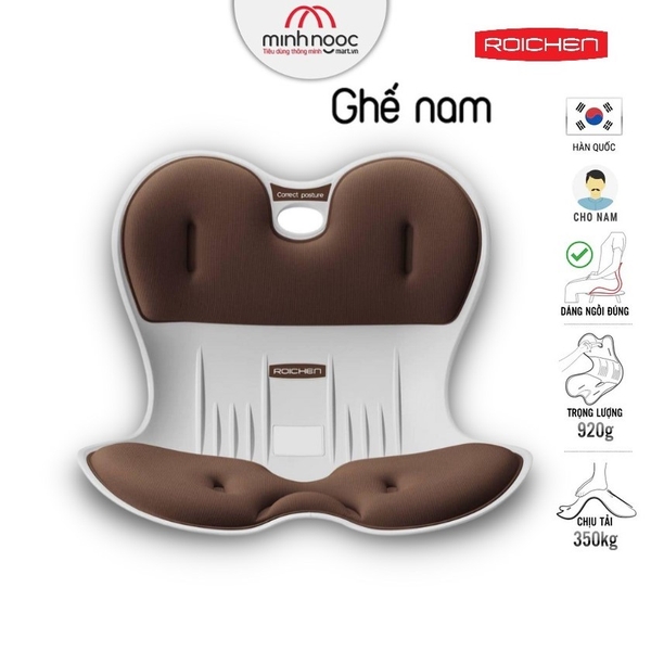 Ghế Roichen chỉnh dáng ngồi đúng cho nam, bằng nhựa lót nệm vải