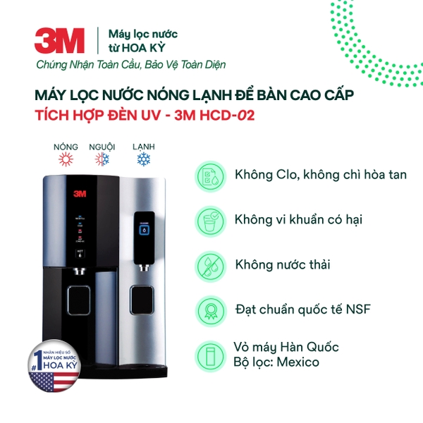 Máy Lọc Nước Nóng Lạnh Để Bàn Cao Cấp 3M HCD2 | Công ty TNHH Cooking Studio
