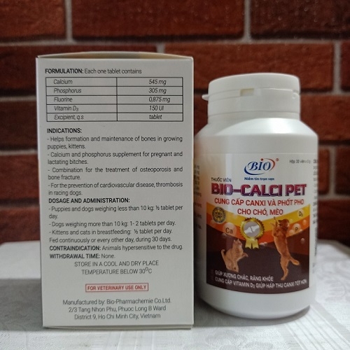 Bio Calci pet (hộp 30 viên) Phân Phối Thuốc Thú Y