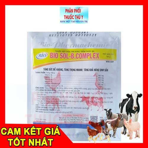 Bio Sol Bcomplex 100gr Tăng Sức Đề Kháng Phân Phối Thuốc Thú Y