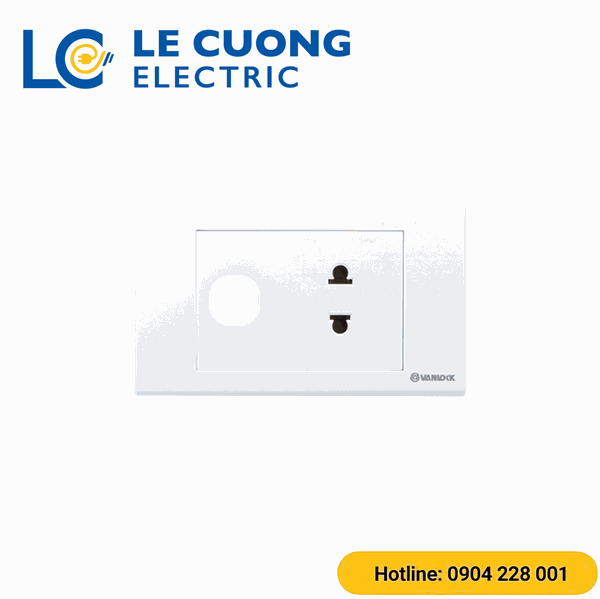 1 ổ cắm 2 chấu với 1 lỗ S18 Sino