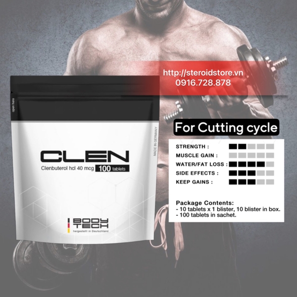 Clenbuterol ( Clen) 40mcg BODYTECH Giảm Mỡ Trong Cutting