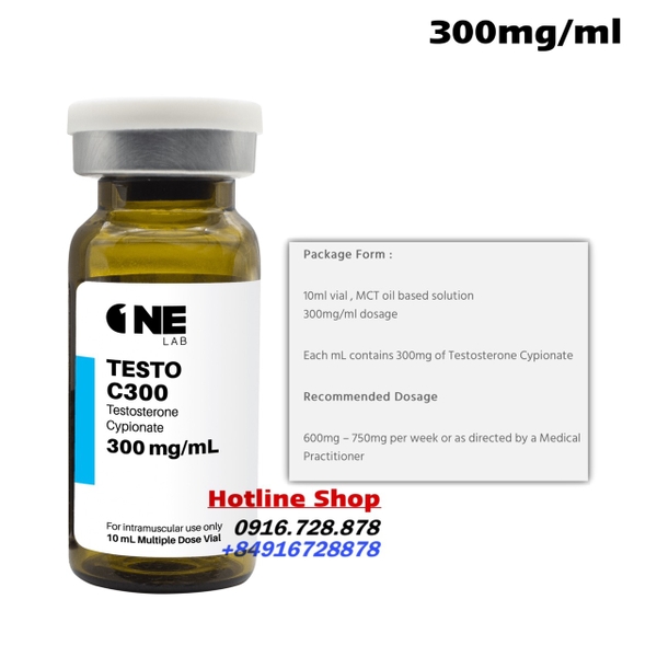 TESTO C300 - Testosteron Cypionate 3000mg/ml - Hãng ONE LAB - Lọ 10ml