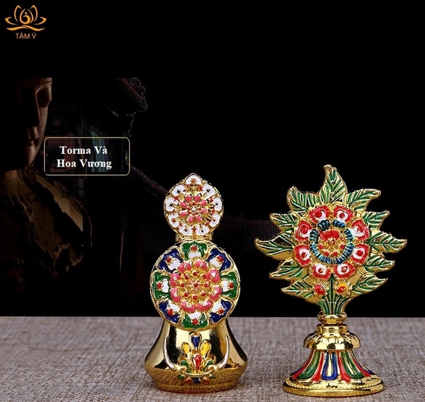 Bộ Torma Và Hoa Vương Bằng Đồng MS13 Mật Tông Tâm Ý