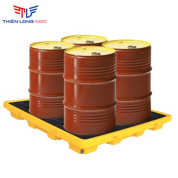 Pallet Chống tràn dầu 4 phuy (1300 x 1300 x 150mm)-GIÁ TỐT, MIỄN VC ...