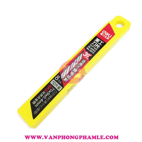 Lưỡi dao deli 30 độ E2015 Hộp nhỏ (10 Lưỡi) | Văn Phòng Phẩm Lệ