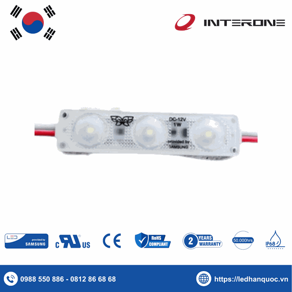 LED Module 3 bóng Interone-HSP-1W-10000K | Led Hàn Quốc