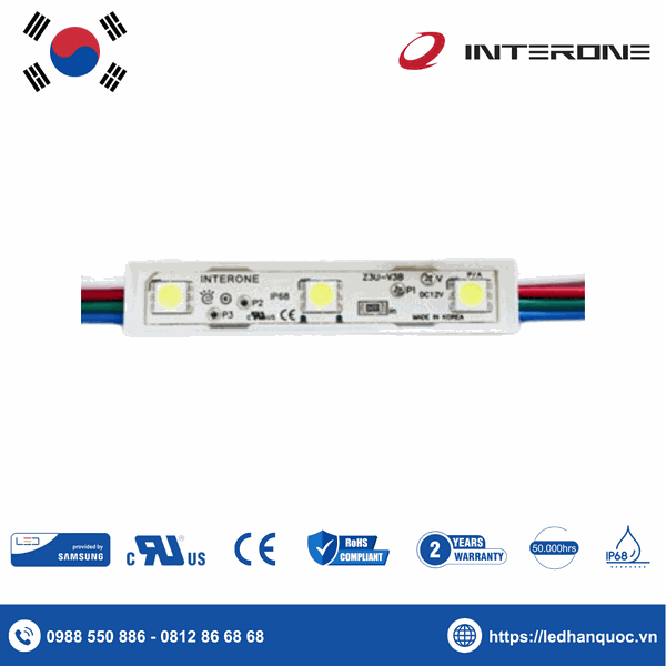 LED Module 3 bóng Interone-Z3U-V5F-F-A2-072-1-SS6060 | Led Hàn Quốc
