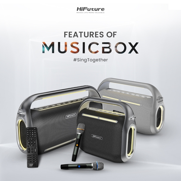 Loa Bluetooth Karaoke HiFuture MusicBox 300 150W, 18000mAh - chube.vn