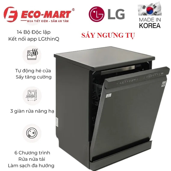 Review Máy Rửa Bát LG LDT14BLA4 14 Bộ Độc Lập - Công Nghệ TrueSteam Nh