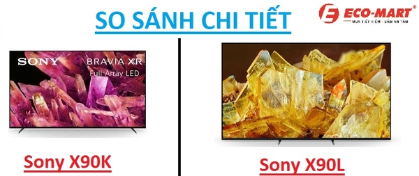 So sánh tivi Sony X90K và X90L - Đời 2022 và 2023