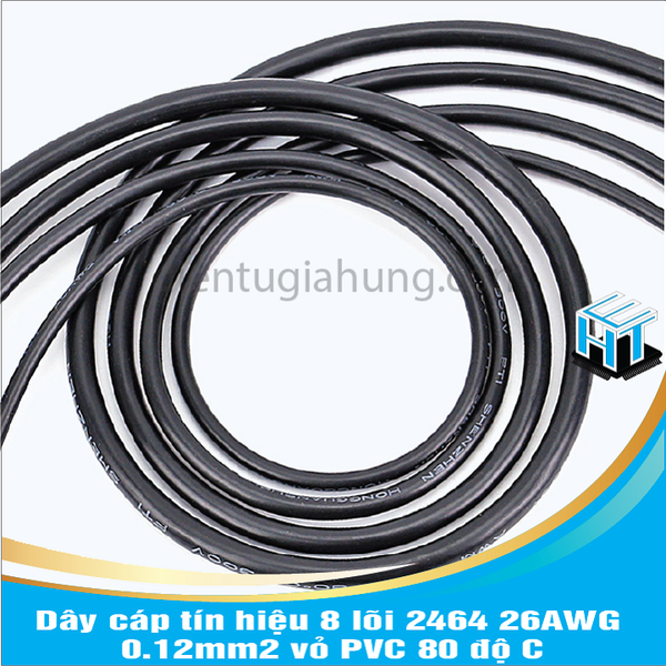 Dây cáp tín hiệu 8 lõi 2464 26AWG 0.12mm2 vỏ PVC 80 độ C HTE LINH KIỆN ...
