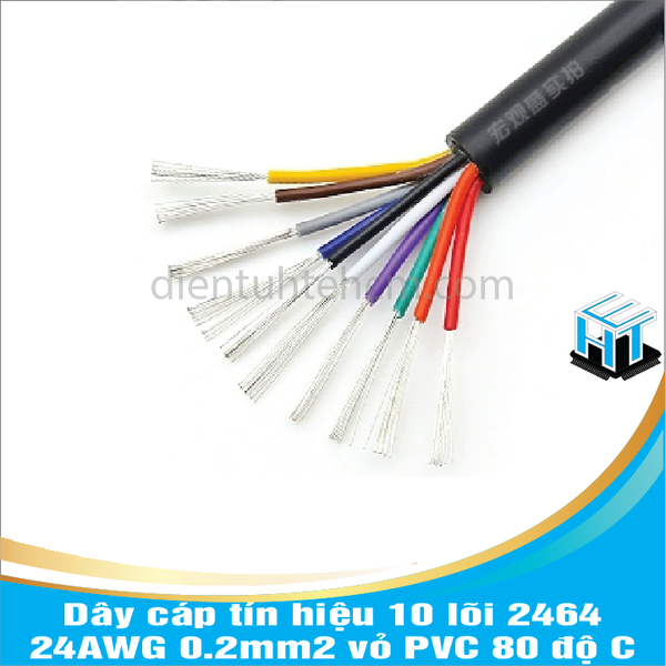 Dây cáp tín hiệu 10 lõi 2464 24AWG 0.2mm2 vỏ PVC 80 độ C HTE LINH KIỆN ...