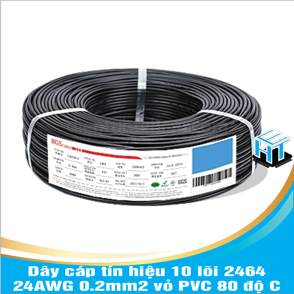 Dây cáp tín hiệu 10 lõi 2464 24AWG 0.2mm2 vỏ PVC 80 độ C HTE LINH KIỆN ...